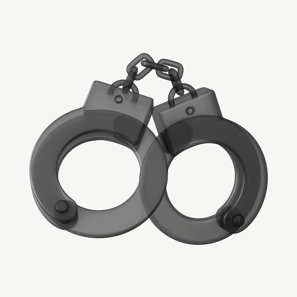 Black handcuffs, 3D collage element | Premium PSD - rawpixel