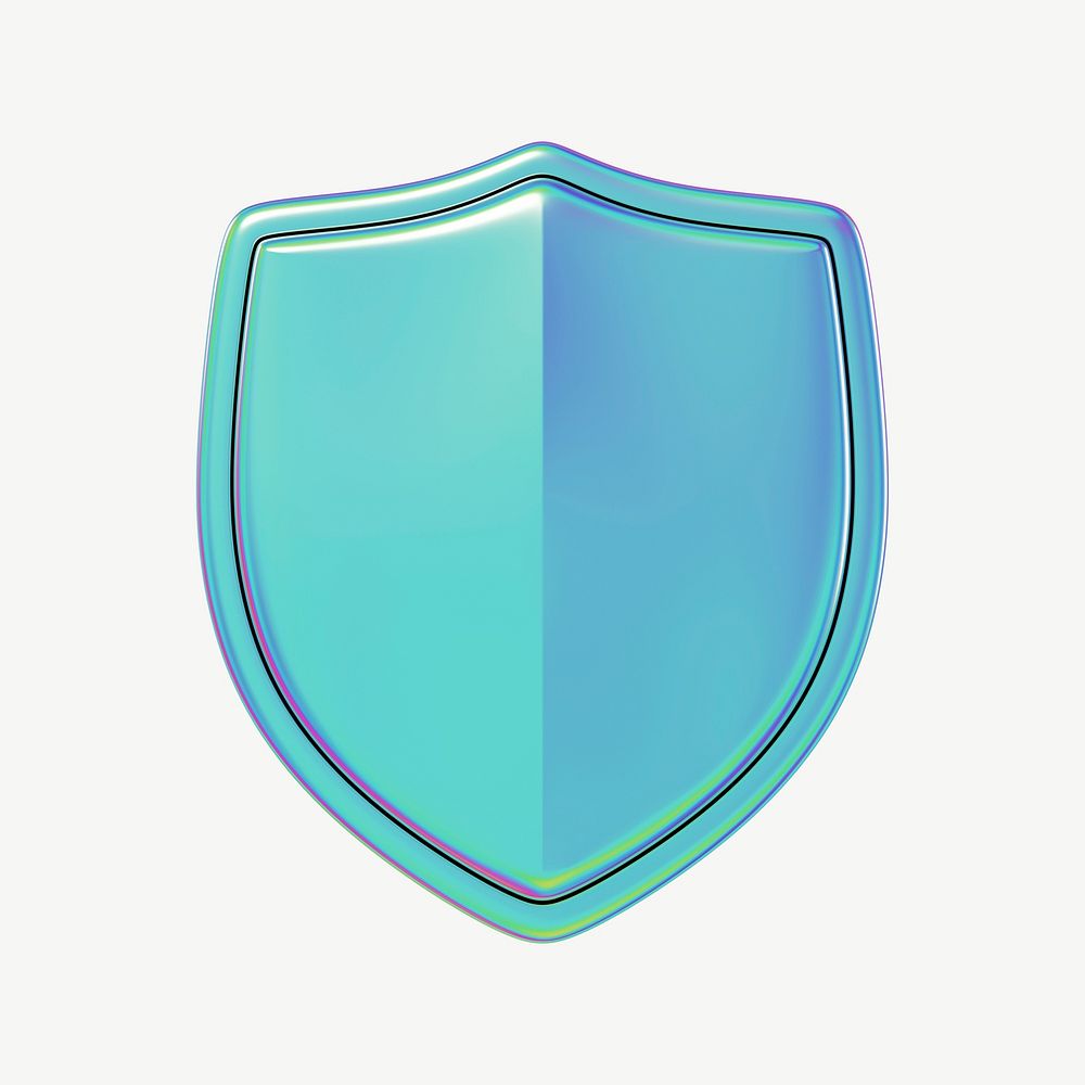 Blue metallic shield, 3D collage | Premium PSD - rawpixel