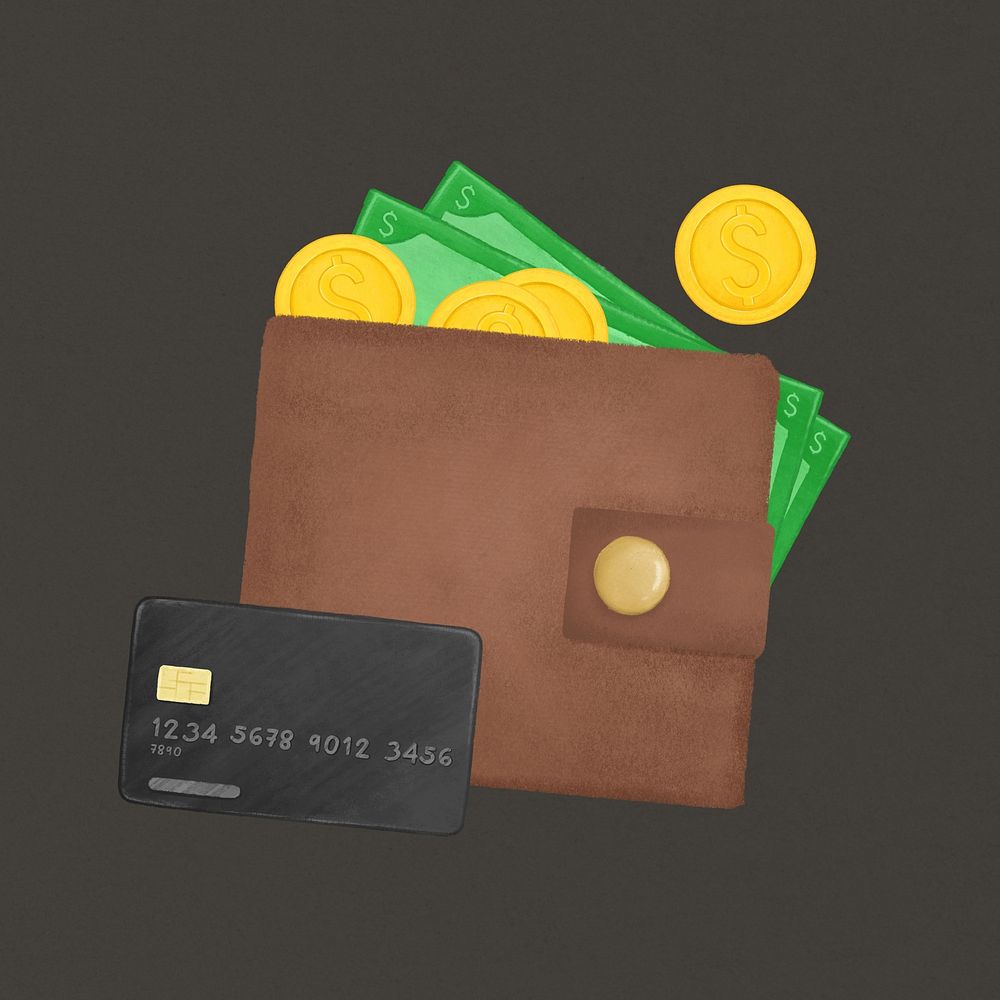 Money wallet, credit card illustration, | Premium Photo - rawpixel