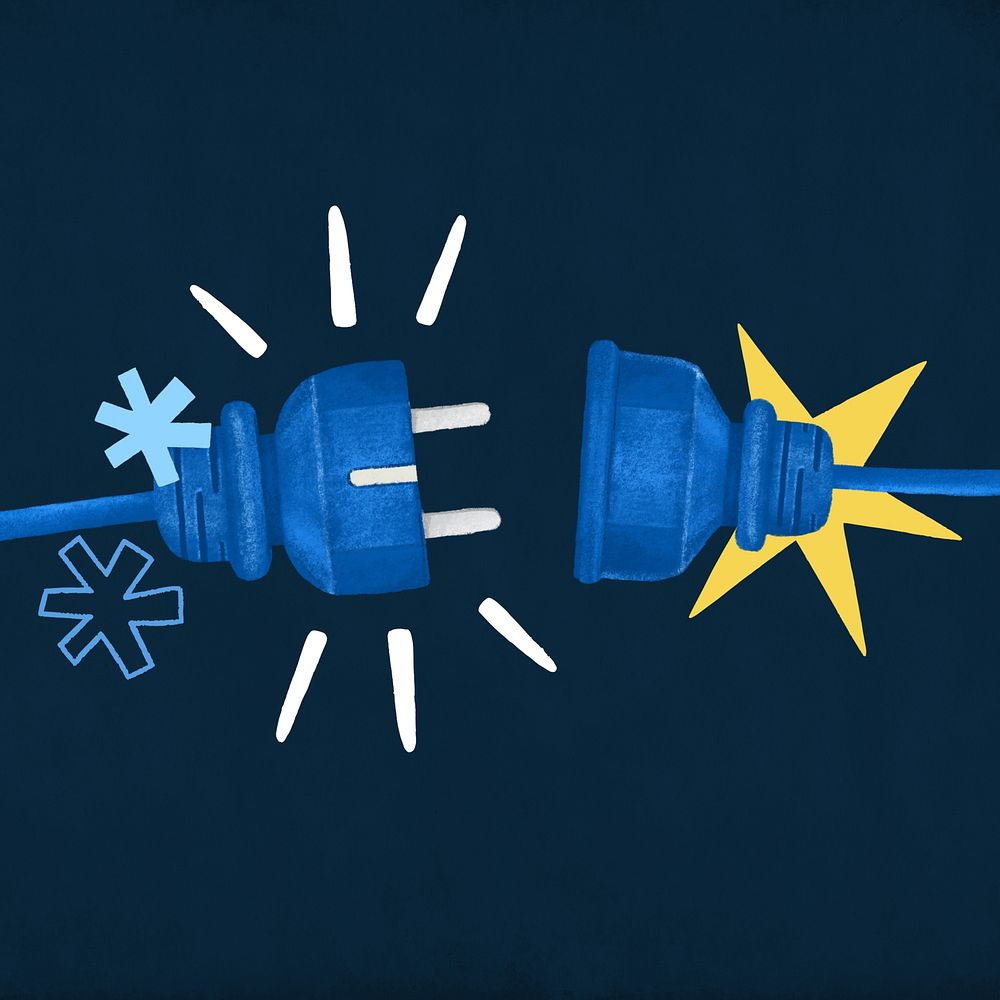 Blue electrical plugs illustration | Premium Photo - rawpixel