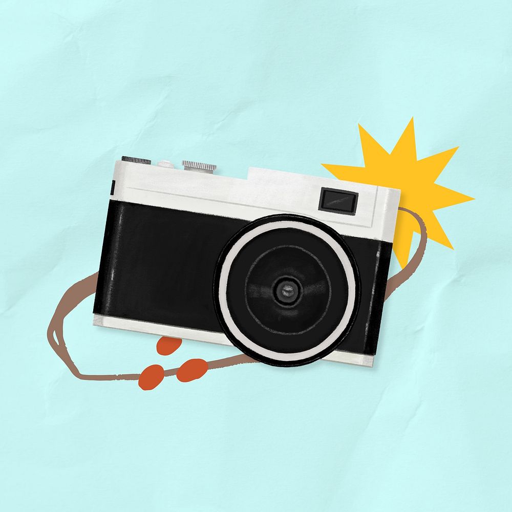 Flashing camera, travel illustration | Premium Photo - rawpixel