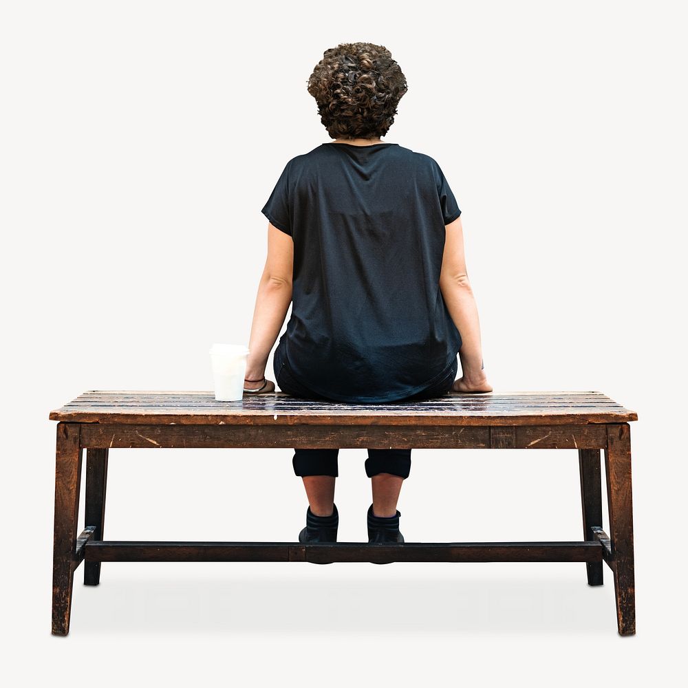 Woman sitting alone isolated image | Premium Photo - rawpixel