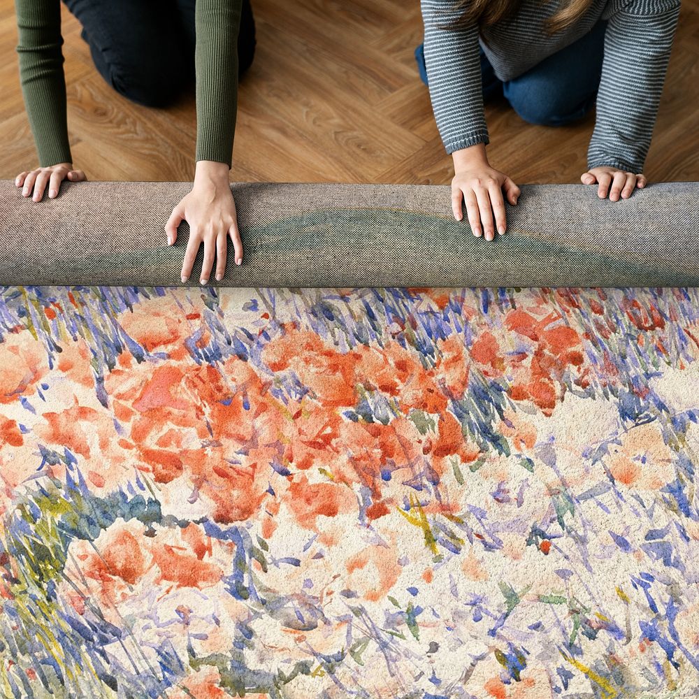 Friends rolling a carpet | Premium Photo - rawpixel