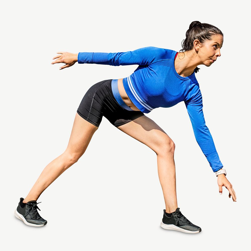 Woman stretching isolated graphic psd | Premium PSD - rawpixel