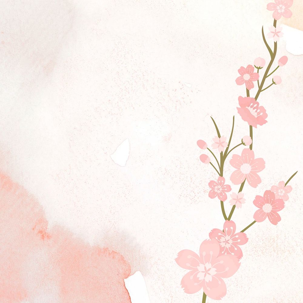 Pink flower square watercolor design | Premium Photo - rawpixel