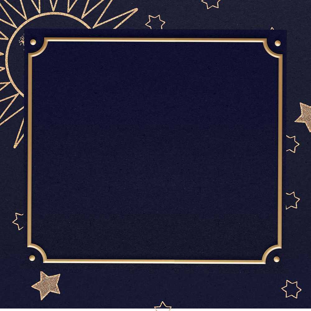 Navy celestial frame background | Premium Photo - rawpixel