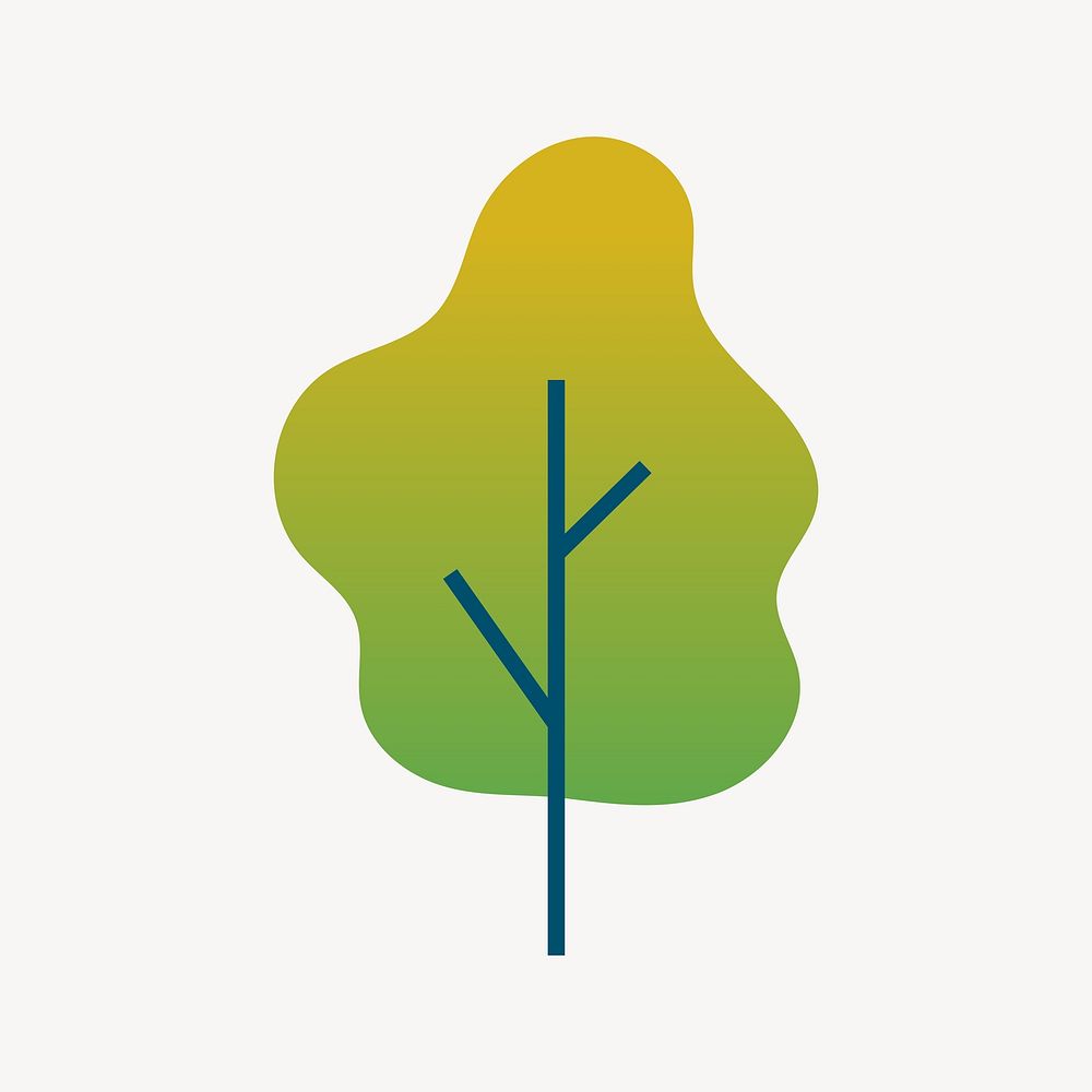 Green tree, gradient environment element | Premium Vector - rawpixel