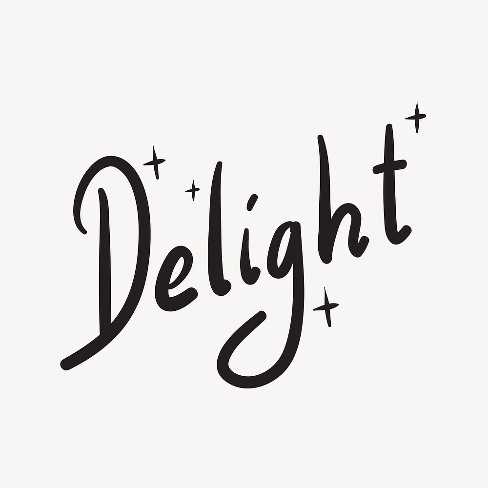 Delight word, cute wording & | Premium Vector - rawpixel