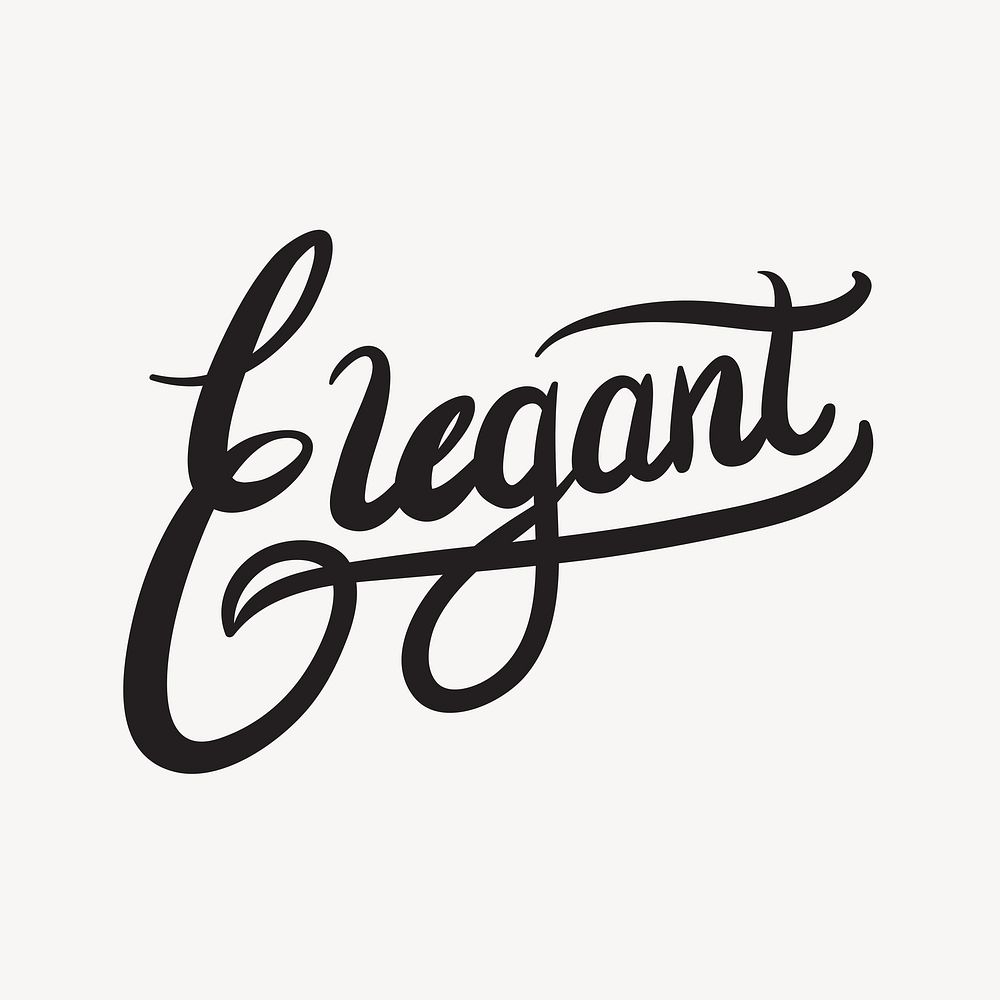 Elegant word, black cursive typography | Premium Vector - rawpixel