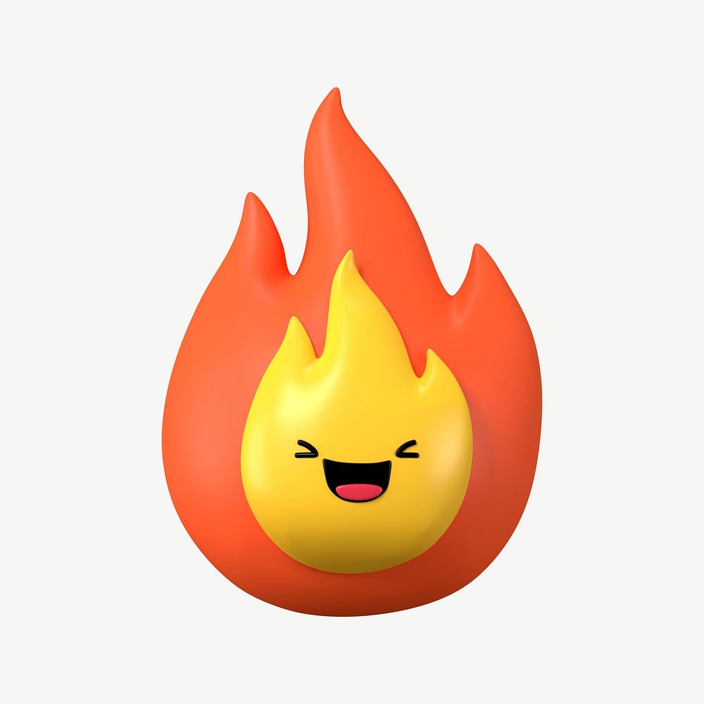 3D laughing fire, emoticon illustration | Premium PSD - rawpixel
