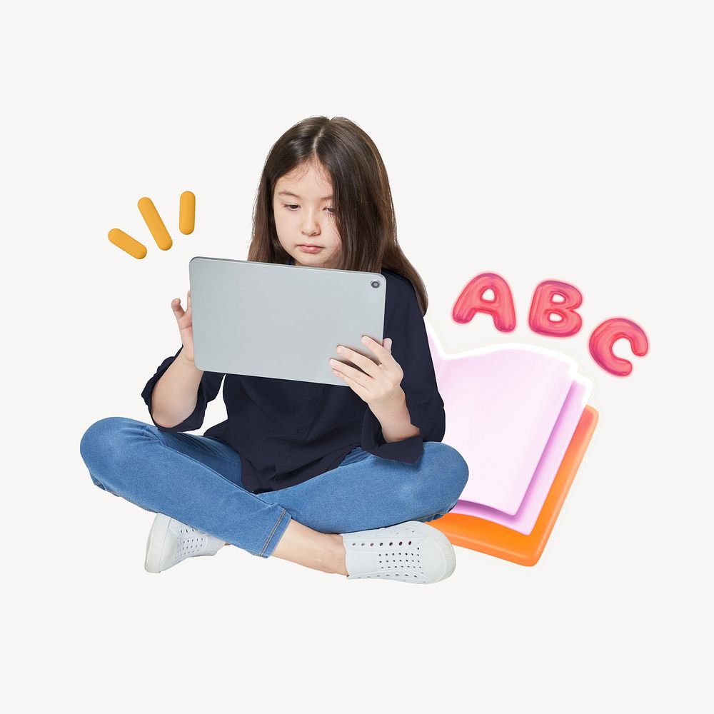 Child online learning collage, white | Premium Photo - rawpixel