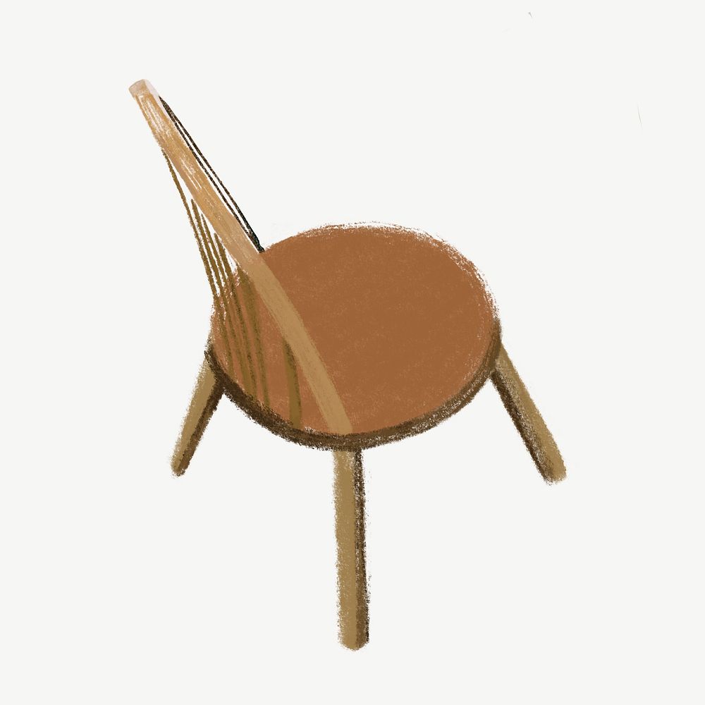 Wooden chair illustration, collage element | Premium PSD - rawpixel