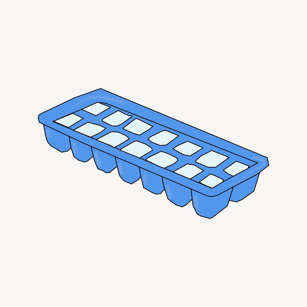 Ice tray clipart illustration vector. | Free Vector - rawpixel