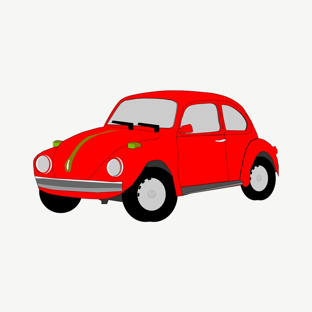 Red classic car clipart illustration | Free PSD - rawpixel