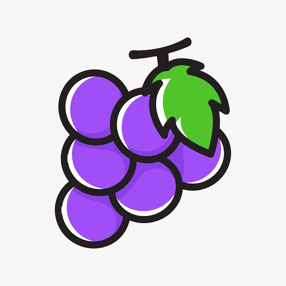 Grapes clipart illustration vector. Free | Free Vector - rawpixel