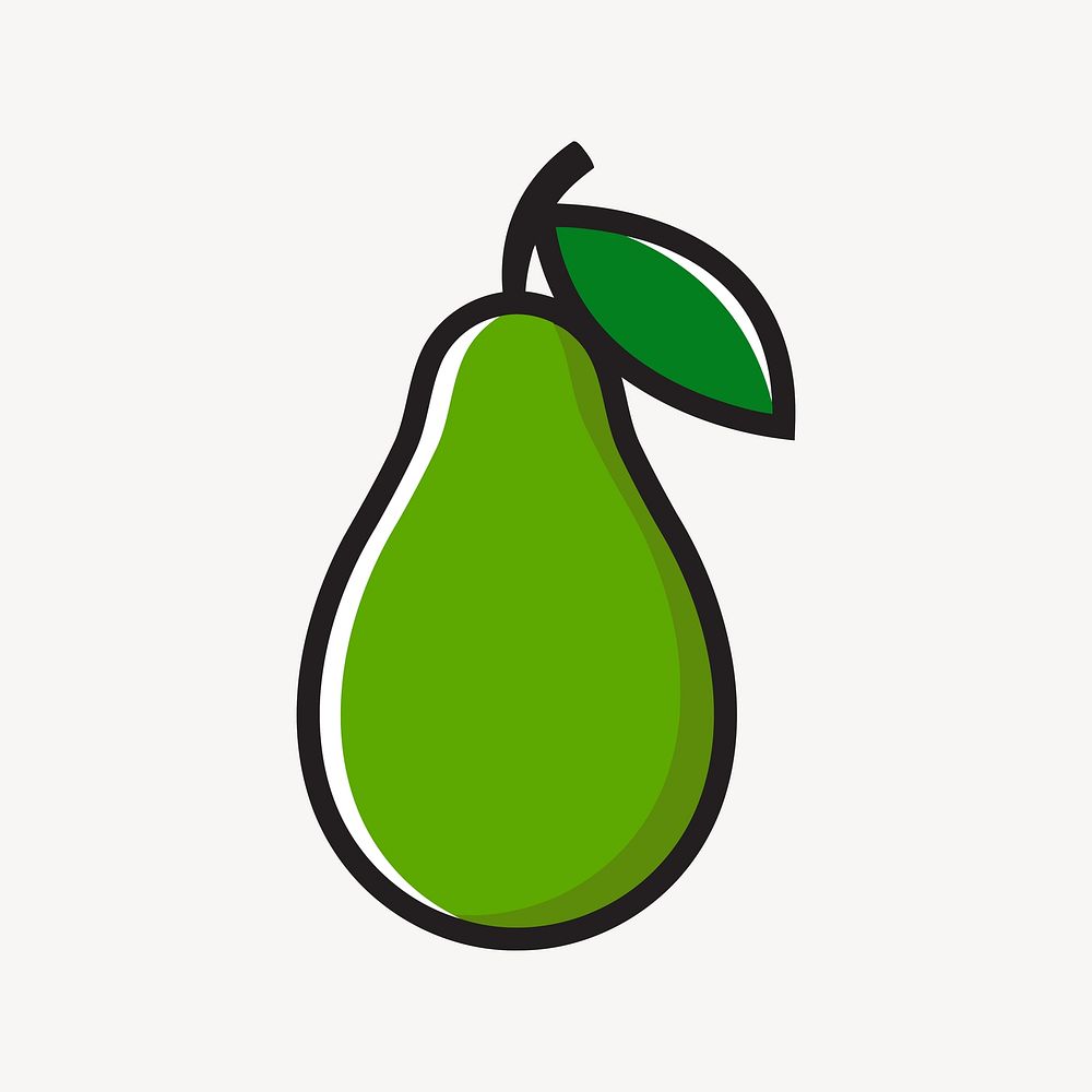 Avocado clipart illustration vector. Free | Free Vector - rawpixel
