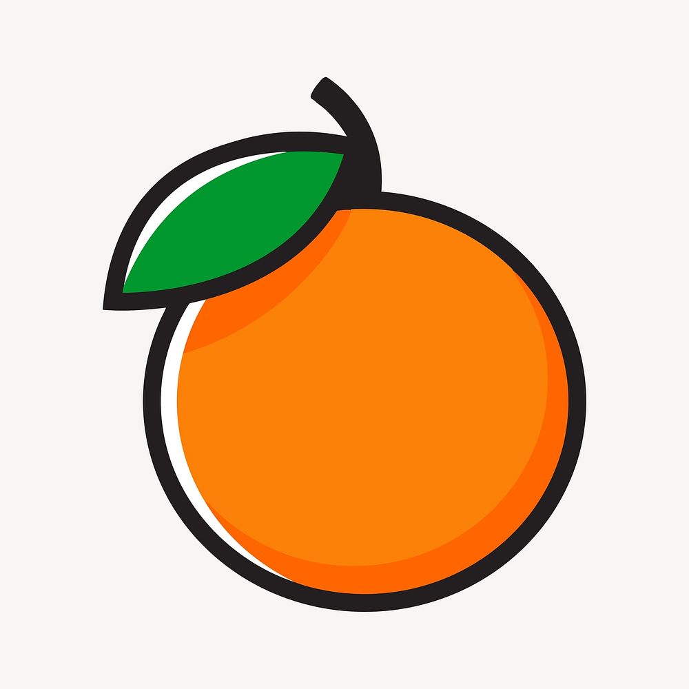 Tangerine clipart illustration vector | Free Vector - rawpixel