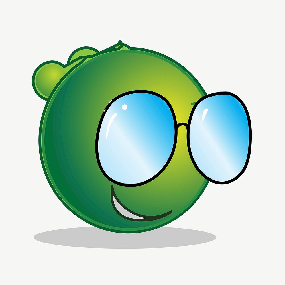 Nerdy alien cartoon clipart illustration | Free PSD - rawpixel