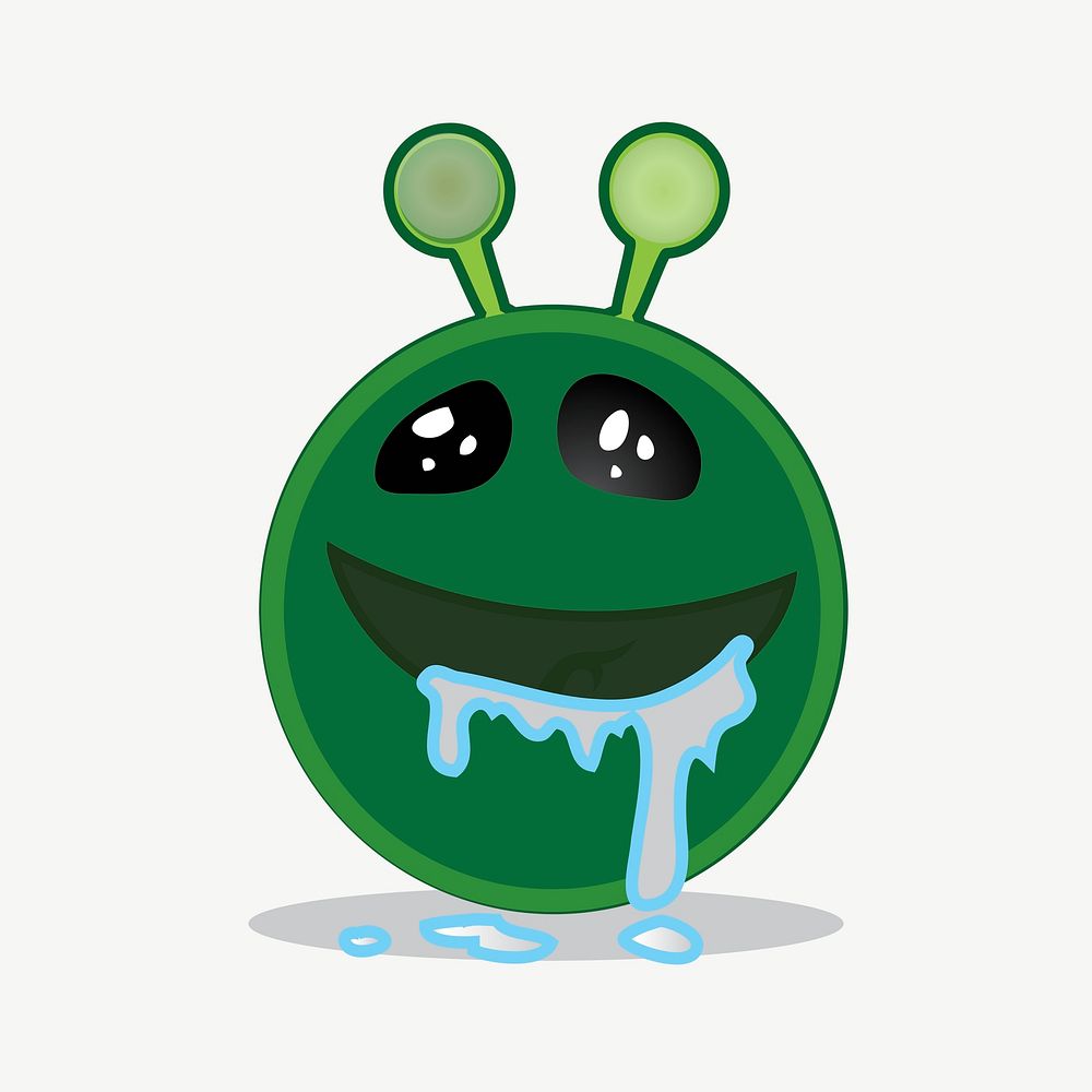 Starved alien cartoon clipart illustration | Free PSD - rawpixel