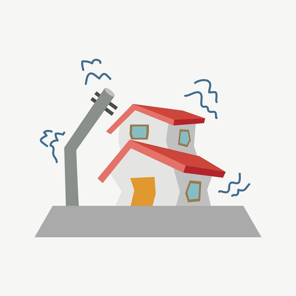 Collapsing house clipart illustration psd. | Free PSD - rawpixel