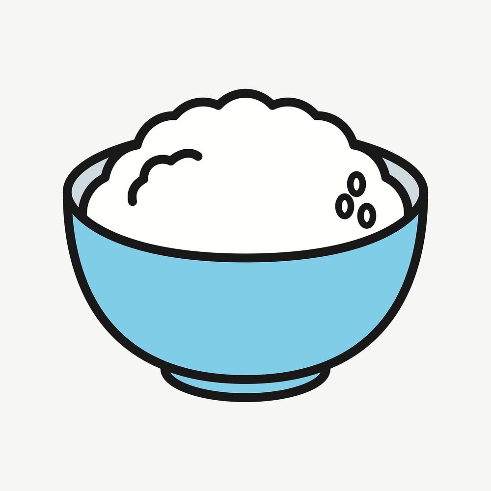 Bowl rice clip art psd | Free PSD - rawpixel