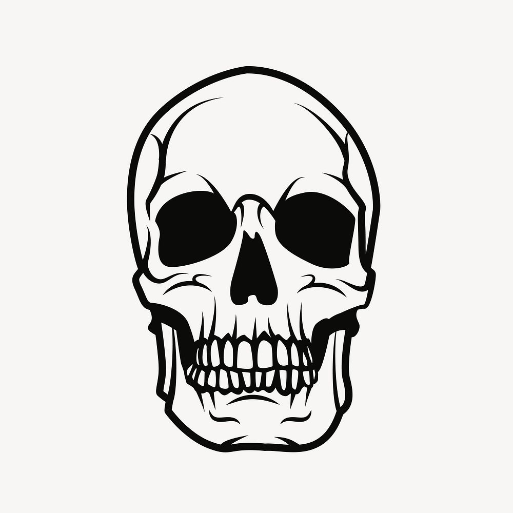 Human skull collage element vector | Free Vector - rawpixel