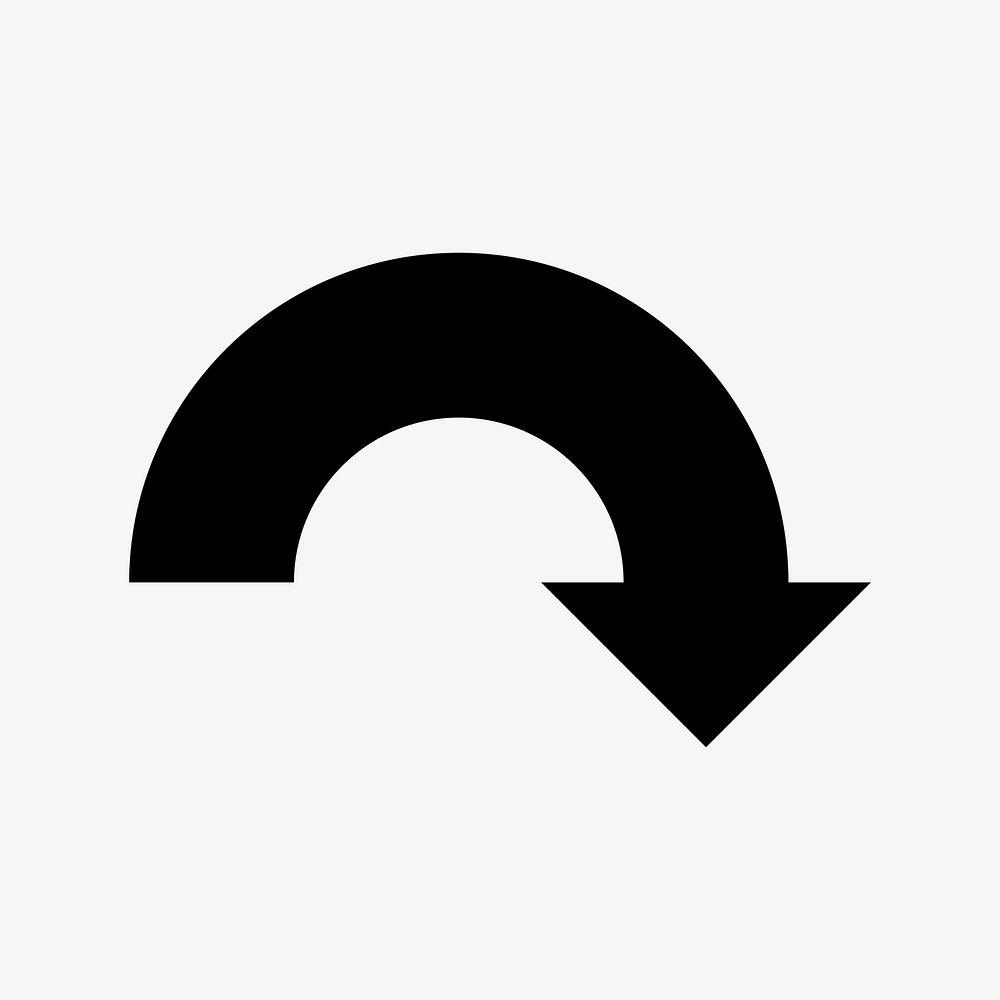 Black curved arrow clip art | Free PSD - rawpixel