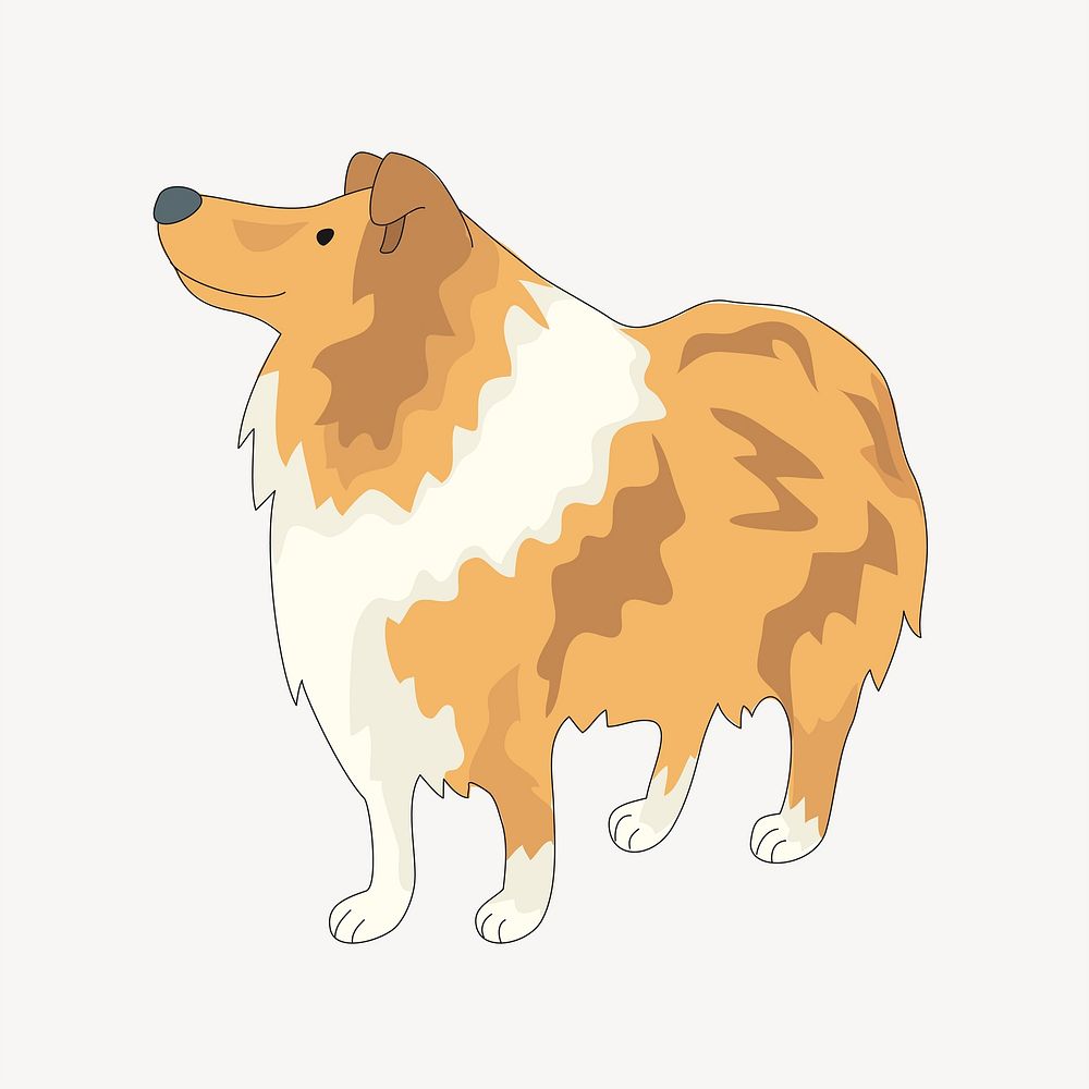 Collie dog collage element vector | Free Vector - rawpixel