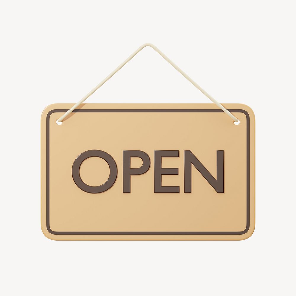 3D open sign, element illustration | Free Photo Illustration - rawpixel