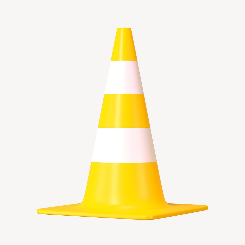 3D yellow traffic cone, element | Free Photo Illustration - rawpixel