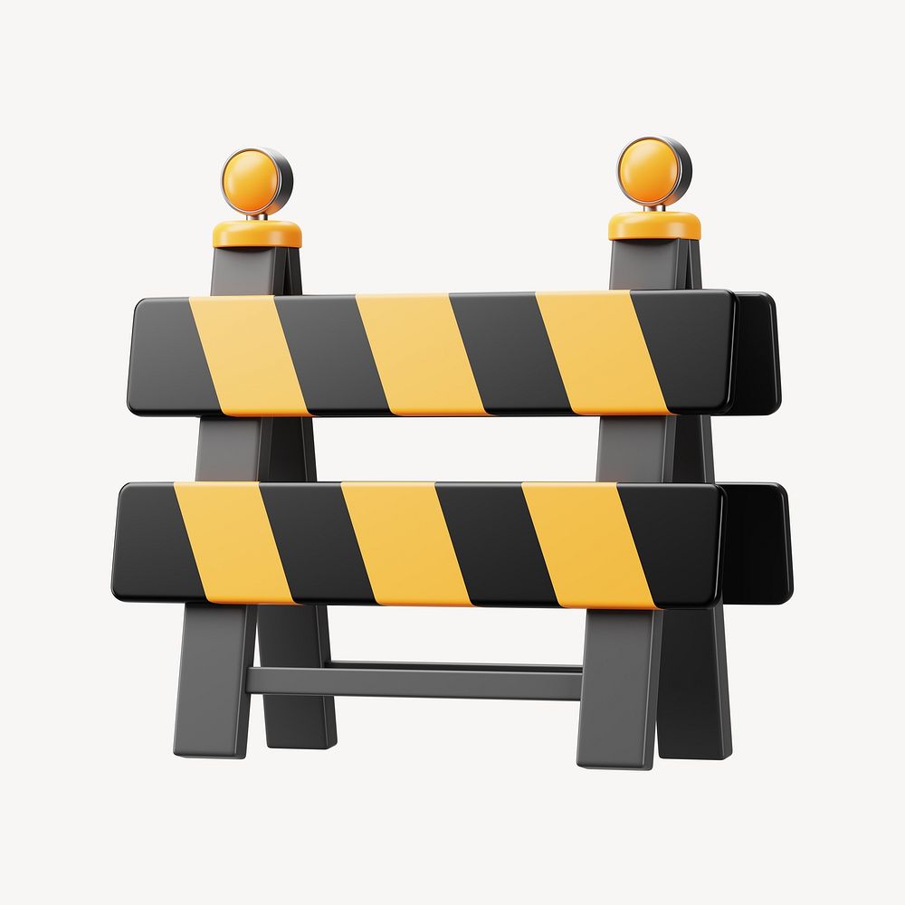 3D road block barricade, element | Free Photo Illustration - rawpixel