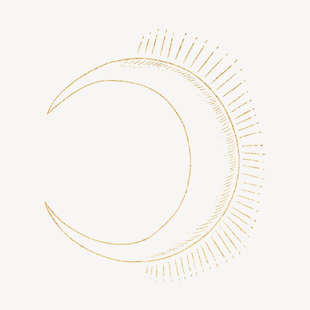 Crescent moon line art | Free Photo - rawpixel