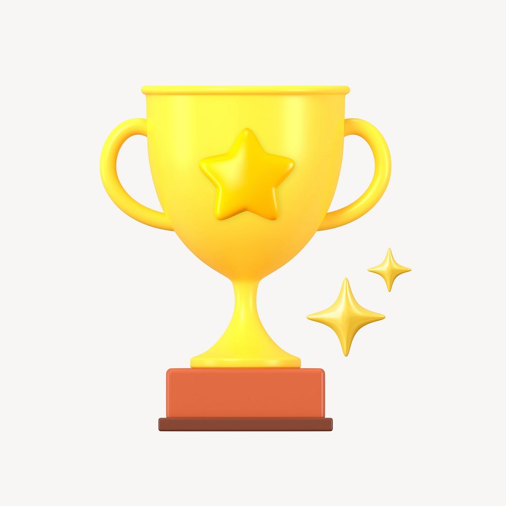 3D gold trophy, element illustration | Free Photo Illustration - rawpixel