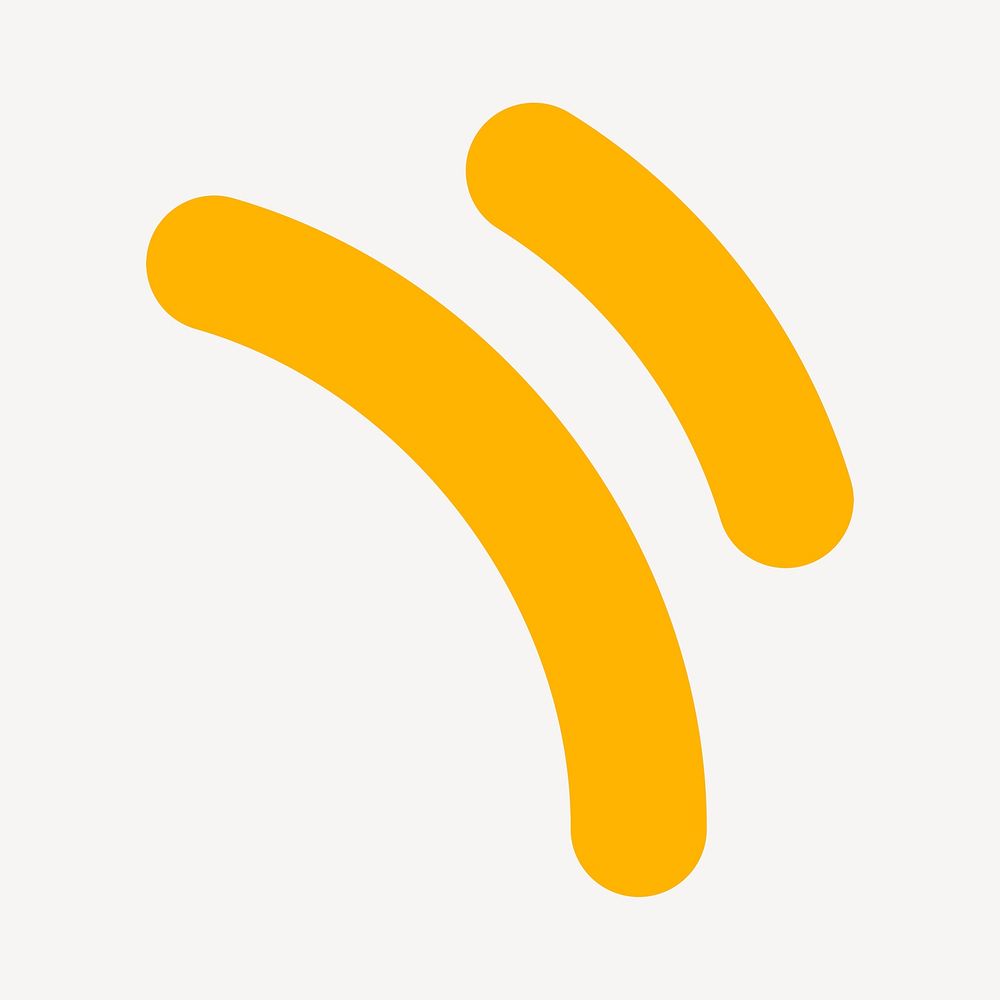 Yellow curve doodle collage element | Free PSD - rawpixel