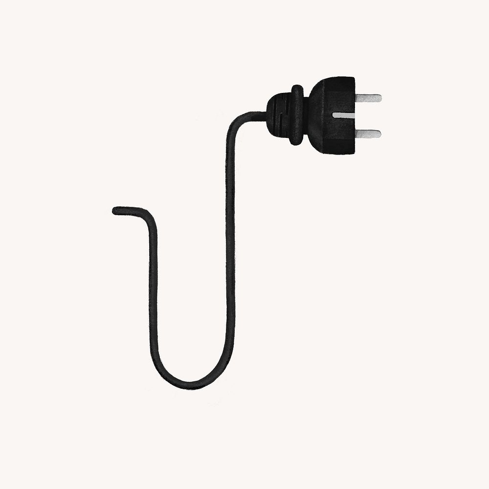 Charging cable, aesthetic illustration | Free Photo Illustration - rawpixel