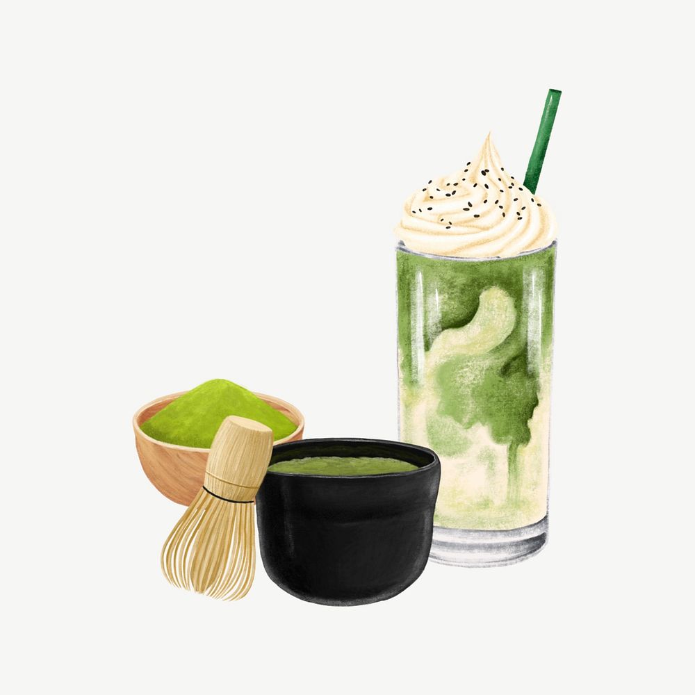 Matcha tea, Japanese design element | Premium PSD Illustration - rawpixel