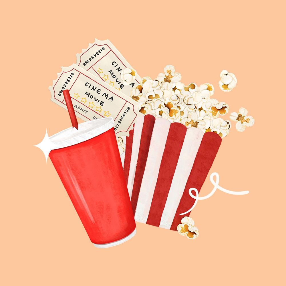 Movie cinema, aesthetic illustration | Free Photo Illustration - rawpixel