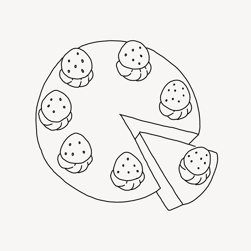 Cake line art illustration | Free Photo - rawpixel