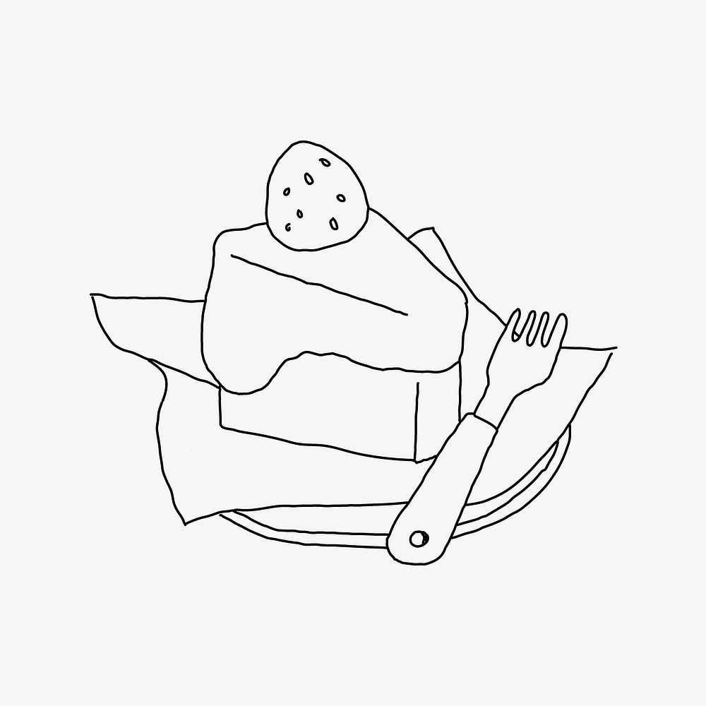 Cake line art illustration | Free Photo - rawpixel