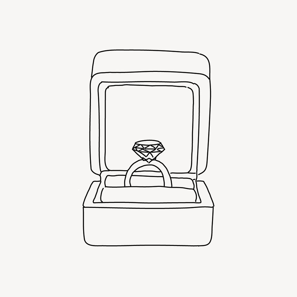 Diamond ring line art illustration | Free Photo - rawpixel