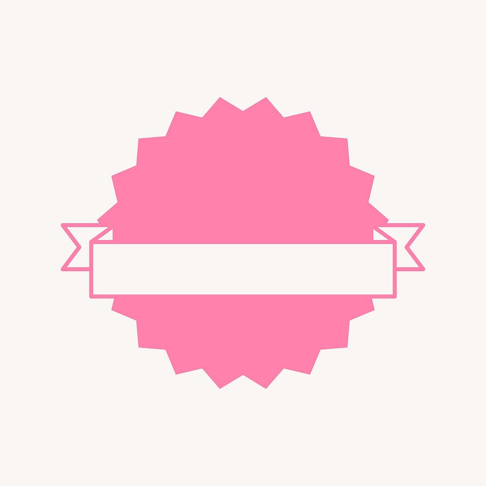 Jagged pink circle, simple ribbon | Free Vector - rawpixel