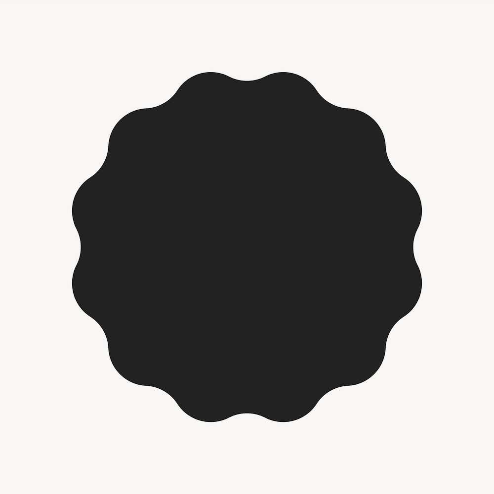 Jagged black circle, simple badge | Premium Vector - rawpixel