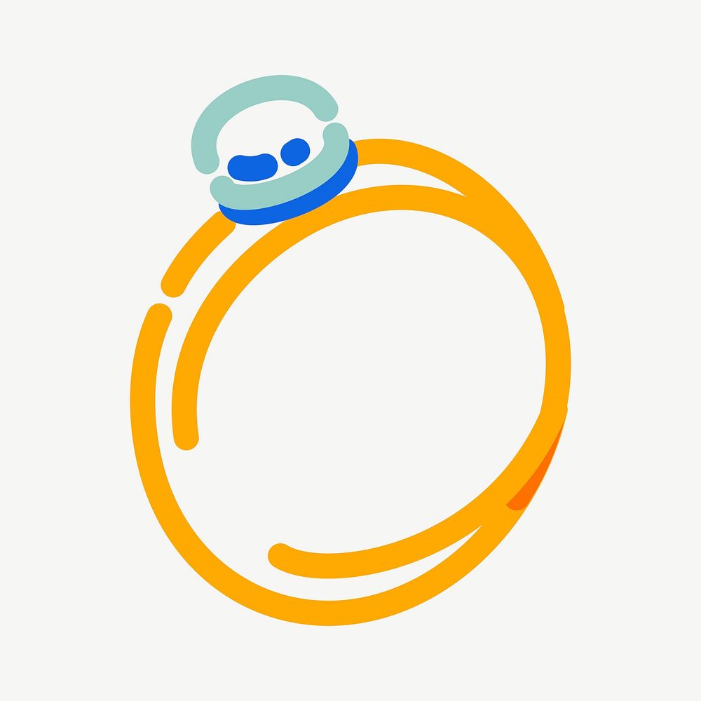 Diamond ring doodle collage element | Premium PSD - rawpixel