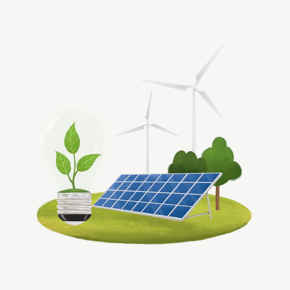 Clean energy illustration, design element | Premium PSD - rawpixel