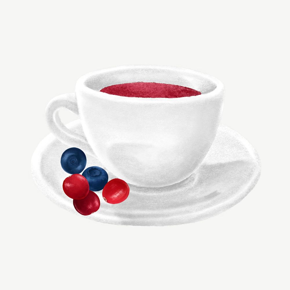 Berry tea illustration, design element | Premium PSD Illustration ...