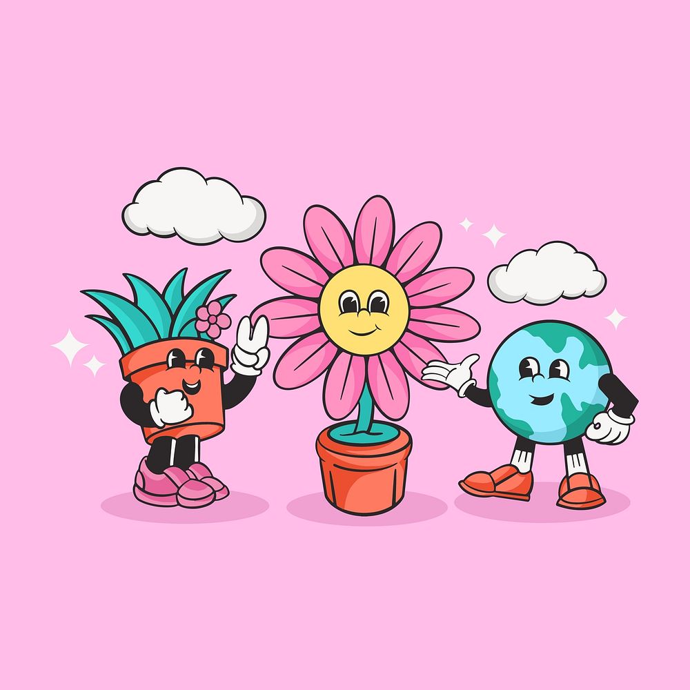 Environmental friendly retro illustration, pink | Free Photo ...