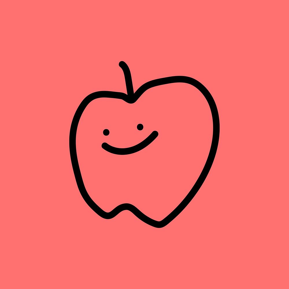 Nutritious sweet apple doodle graphic | Free Photo Illustration - rawpixel