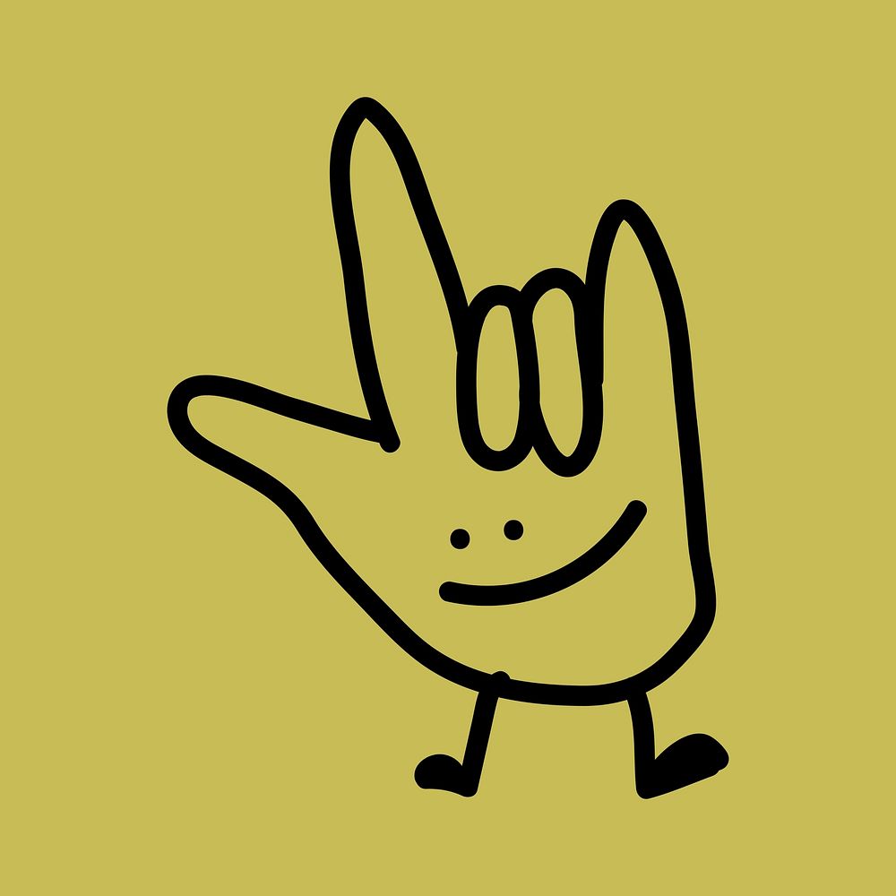 Love hand sign language doodle | Free Photo Illustration - rawpixel