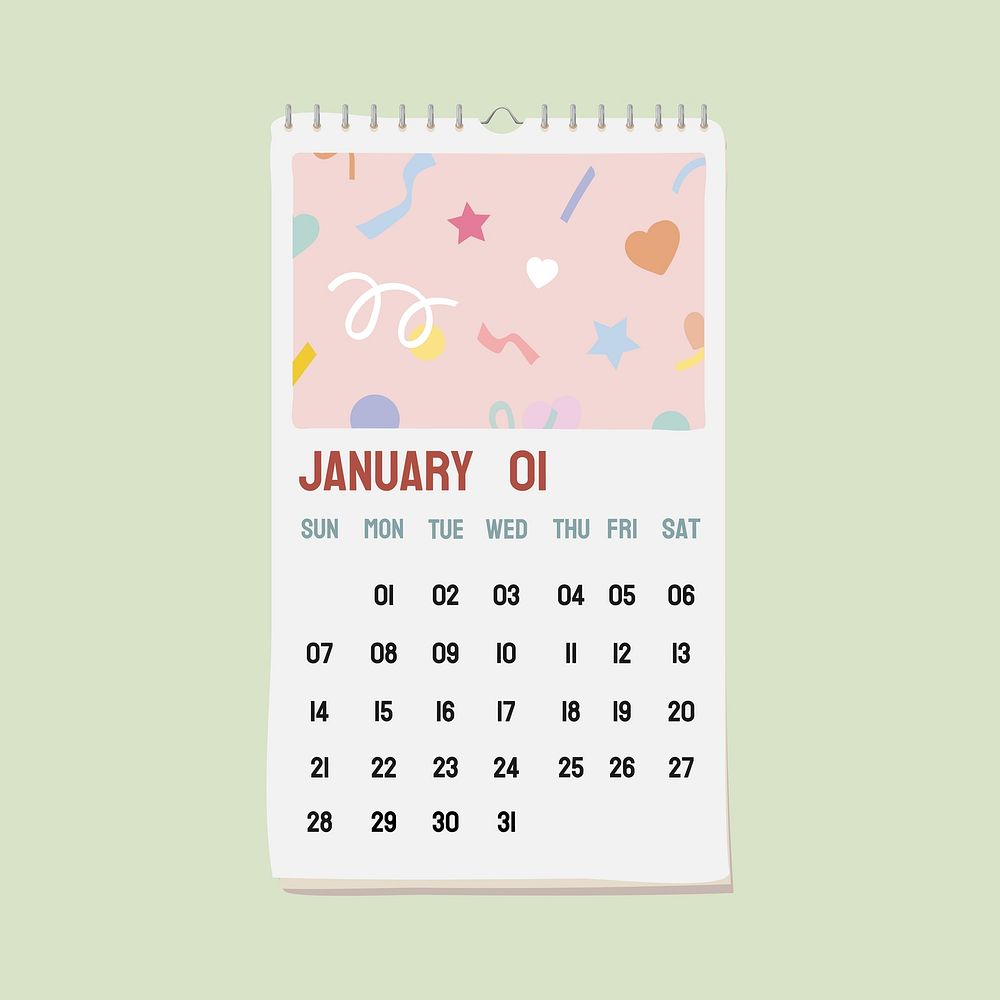 Hanging calendar aesthetic illustration | Free Vector - rawpixel