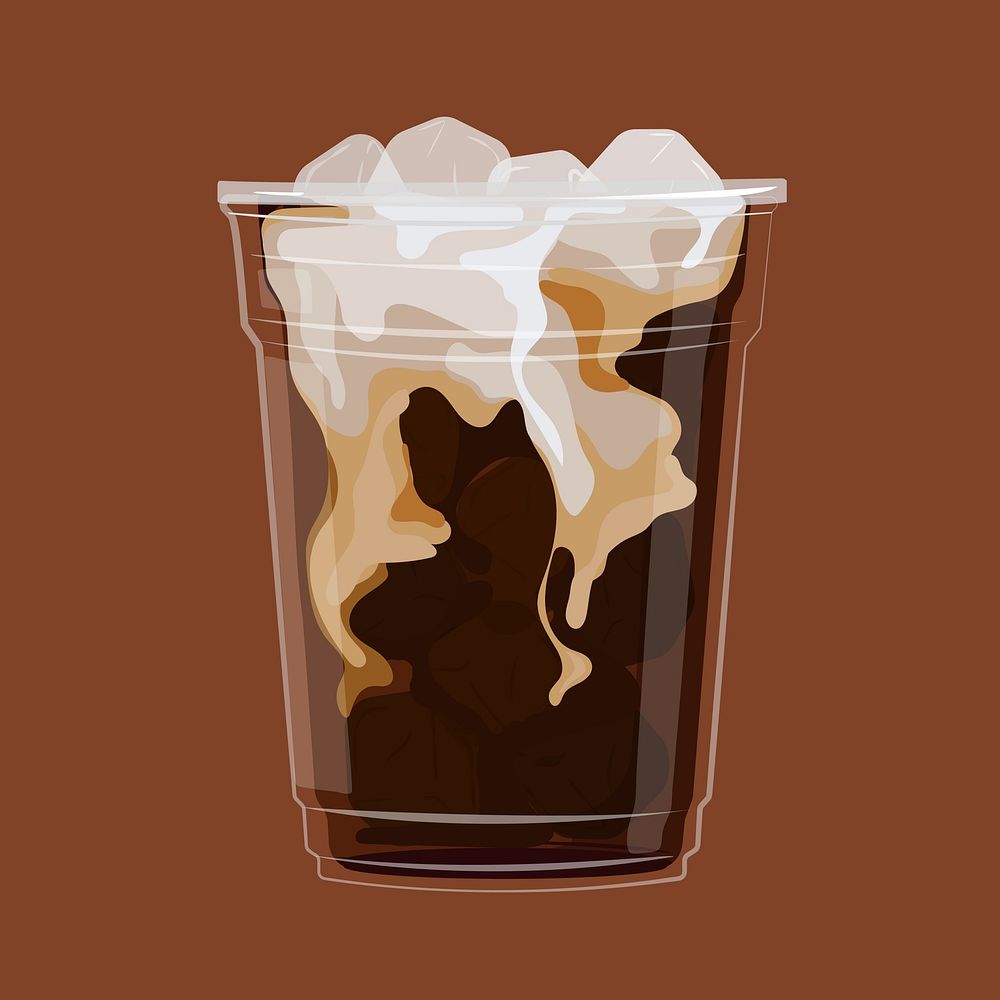 Iced latte coffee, drink illustration | Free Vector - rawpixel